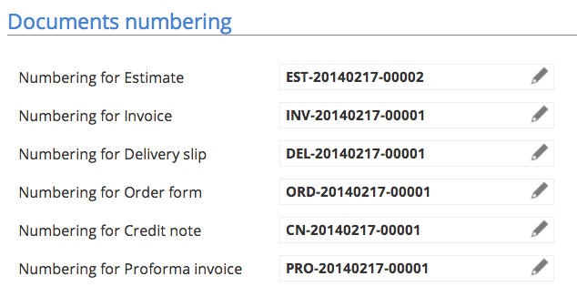 Document Numbering Rules